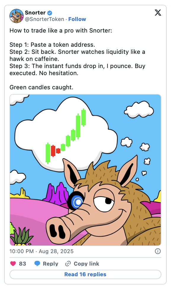 Baisse des taux de la Fed : Snorter Bot snipe les meme coins