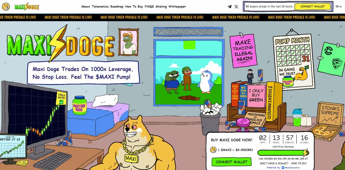 Praćenje top meme kripto: učešće Maxi Doge-a